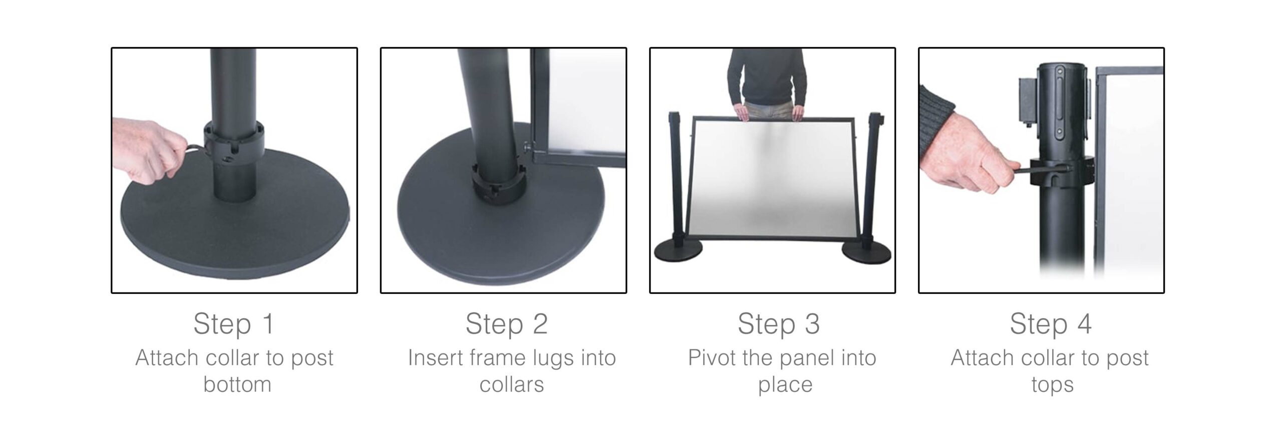 1.8m SATIN ALUMINIUM PANEL – Queue Solutions