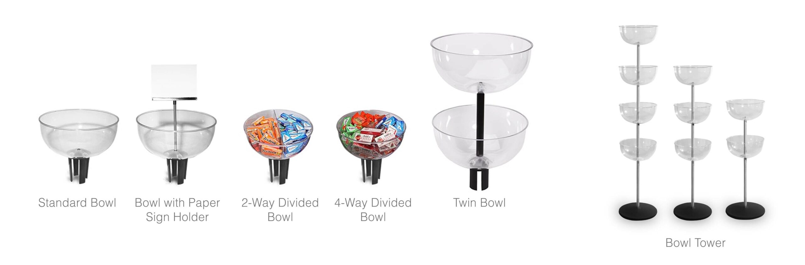MERCHANDISING DISPLAY BOWL TOWER – Queue Solutions